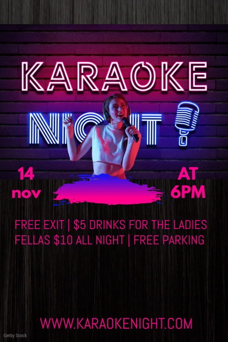 Karaoke night event social media template | PosterMyWall