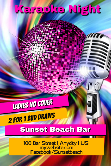Karaoke Night Poster Template | PosterMyWall