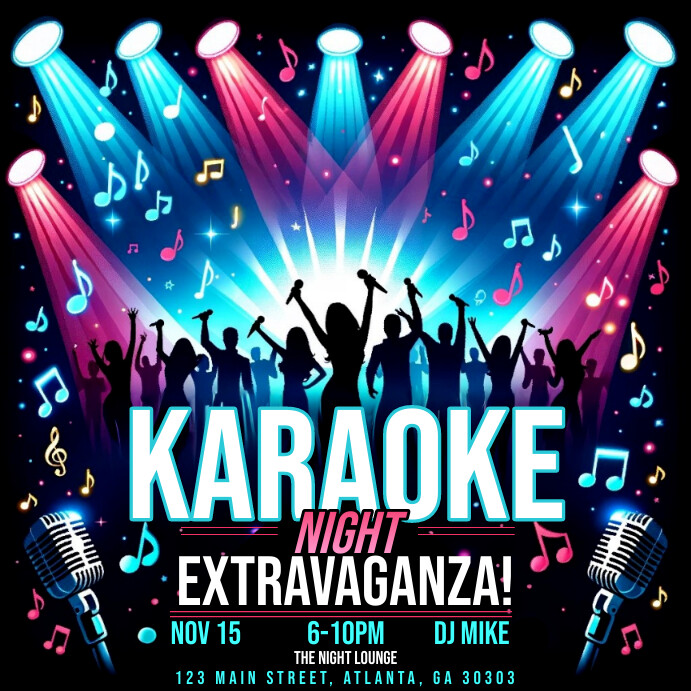 Plantilla de Karaoke night flyer template | PosterMyWall