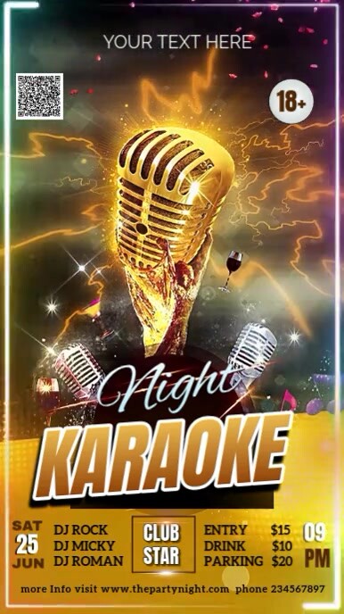 karaoke night flyer template | PosterMyWall