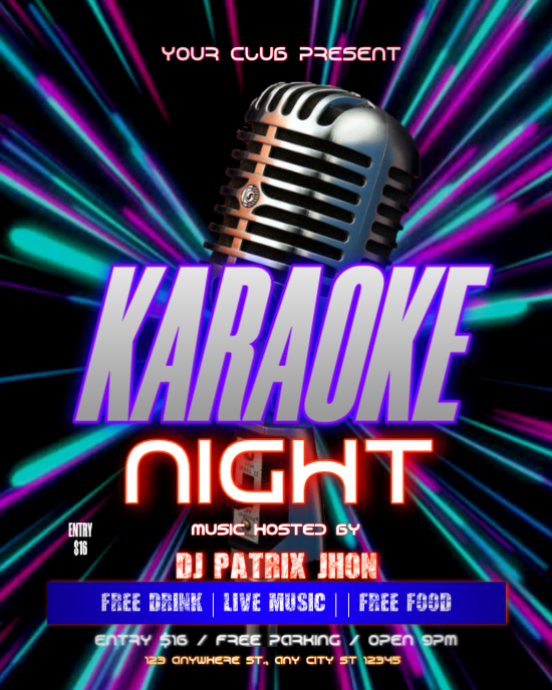 Copy of Karaoke night instagram portrait | PosterMyWall