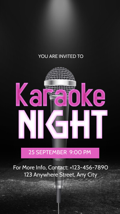 Plantilla de Karaoke Night Invitation | PosterMyWall