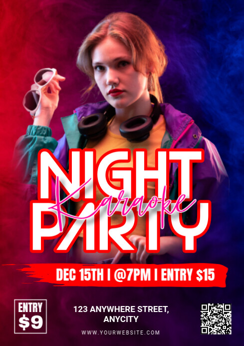 Karaoke Night Party A4 Template | PosterMyWall