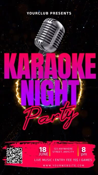 Karaoke Night Party Template | PosterMyWall