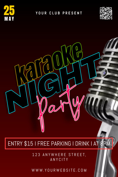 Karaoke Night Party Template | PosterMyWall