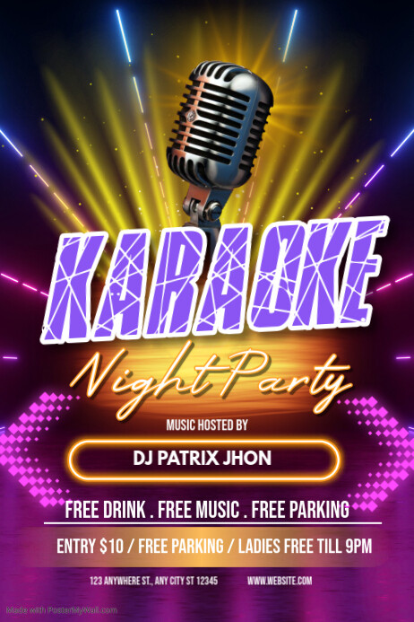 Karaoke night party Template | PosterMyWall