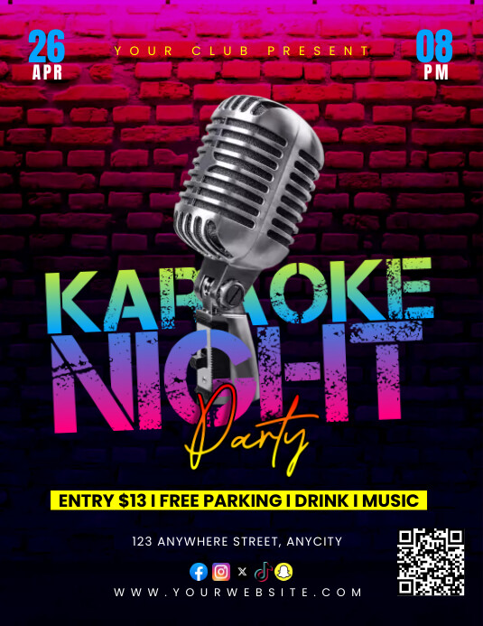 Karaoke Night Party Template | PosterMyWall