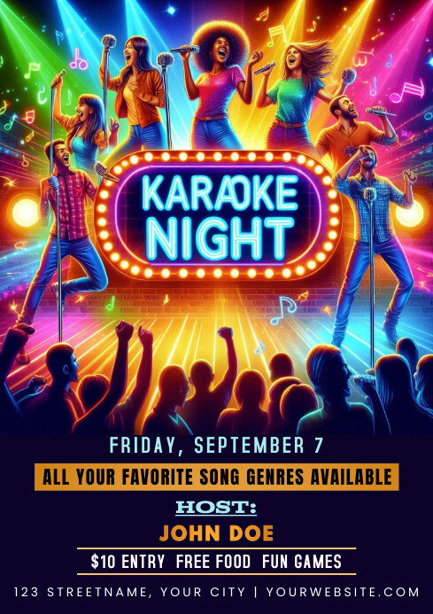 Karaoke Night Party Template | PosterMyWall