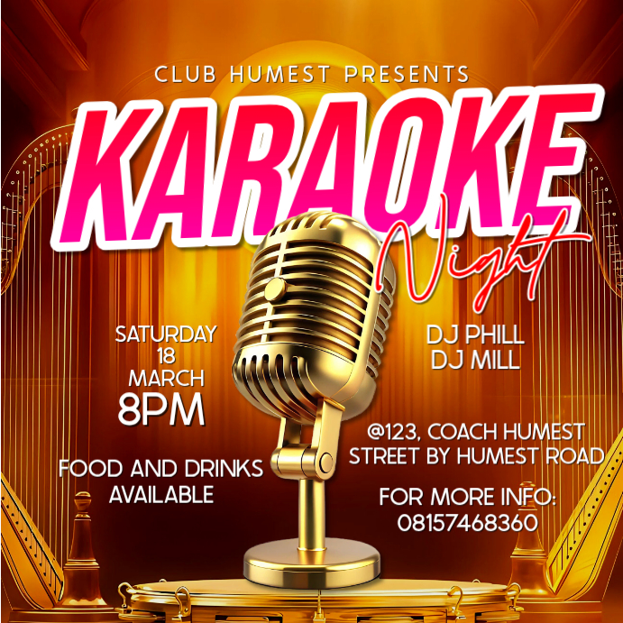 Karaoke night party flyer Template | PosterMyWall