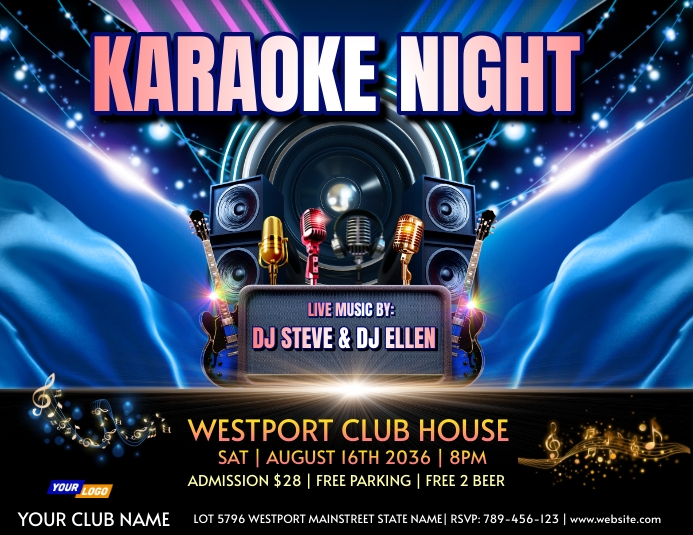 Copy of Karaoke Night Party Invitation Flyer | PosterMyWall