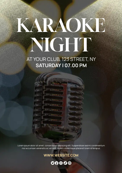 Karaoke Night Party Poster Flyer Template | PosterMyWall