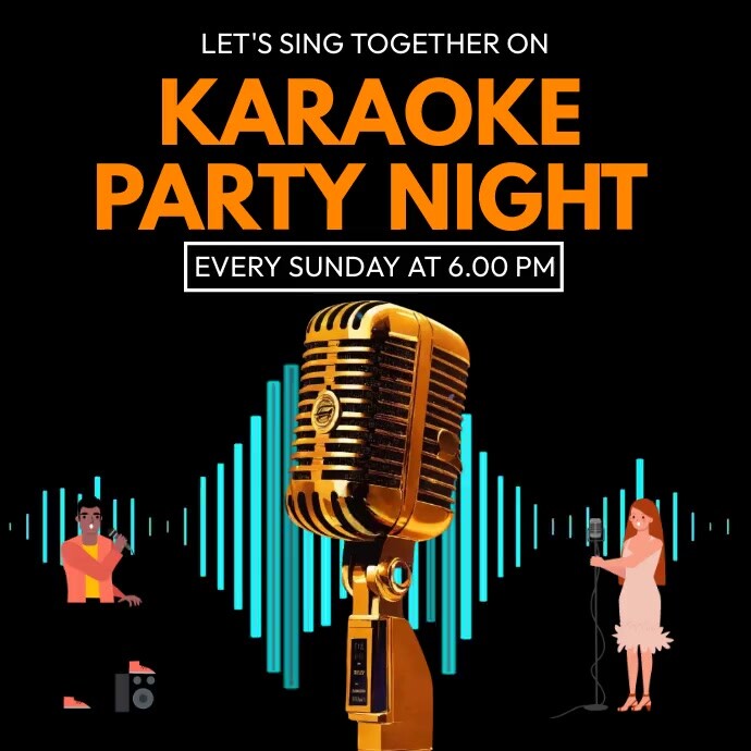 Karaoke Night Party Video Template | PosterMyWall