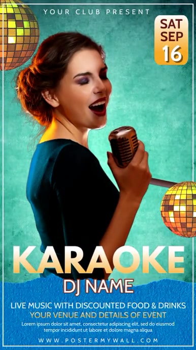 Karaoke Night Post Template | PosterMyWall