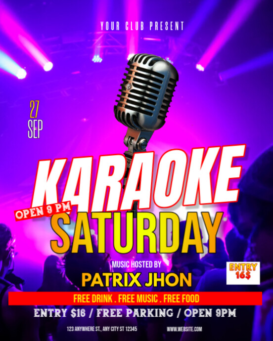 Karaoke night poster Template | PosterMyWall