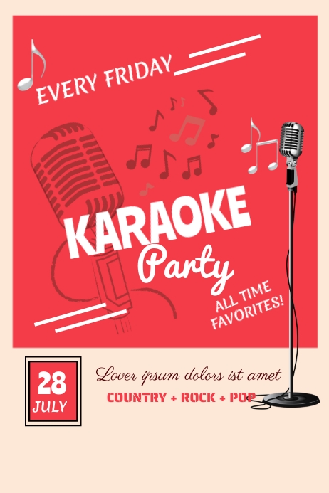 Karaoke Night Poster Template | PosterMyWall