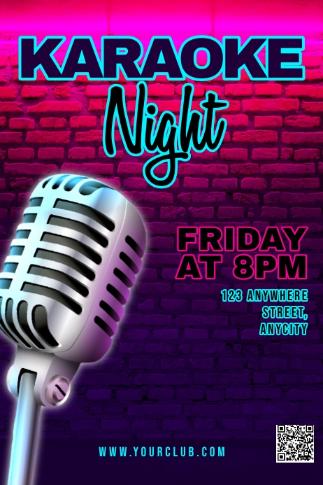 Karaoke Night Poster Template | PosterMyWall