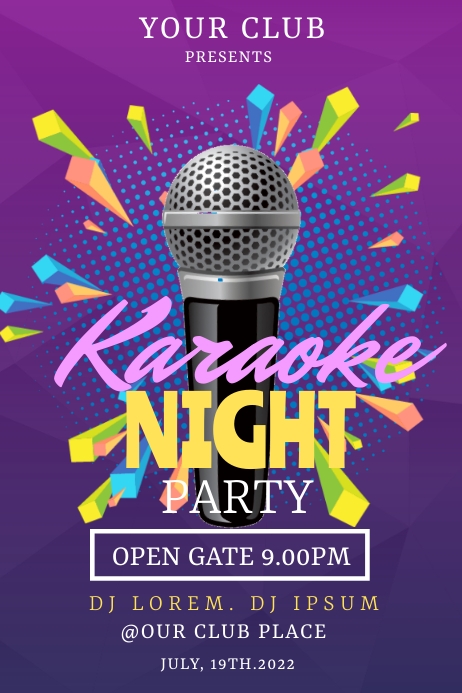 Karaoke Night Poster Template | PosterMyWall