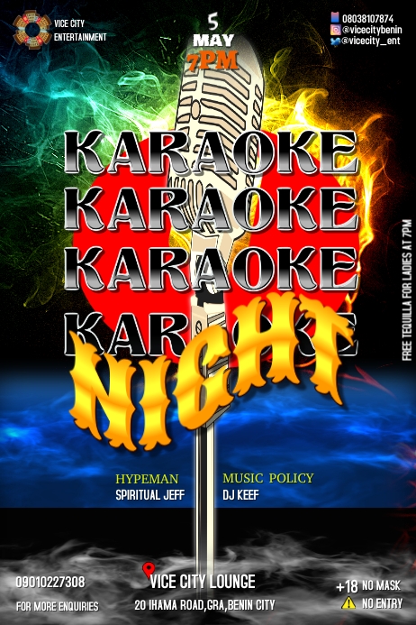 KARAOKE NIGHT POSTER DESIGN TEMPLATE | PosterMyWall