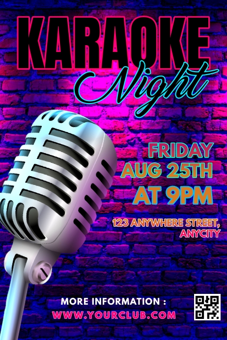 Karaoke Night Poster Template | PosterMyWall