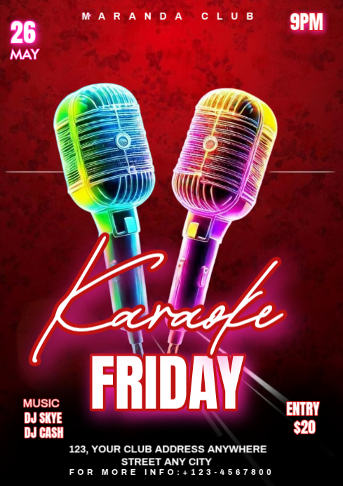Karaoke night template | PosterMyWall