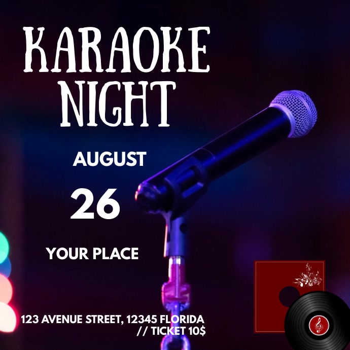 Karaoke Open Mic video template (1) | PosterMyWall