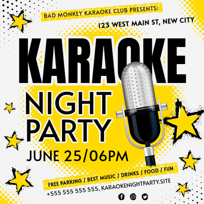 Karaoke Party Banner Template | PosterMyWall