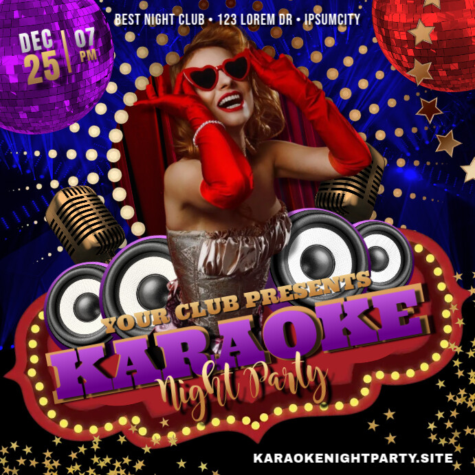 KARAOKE PARTY BANNER Template | PosterMyWall