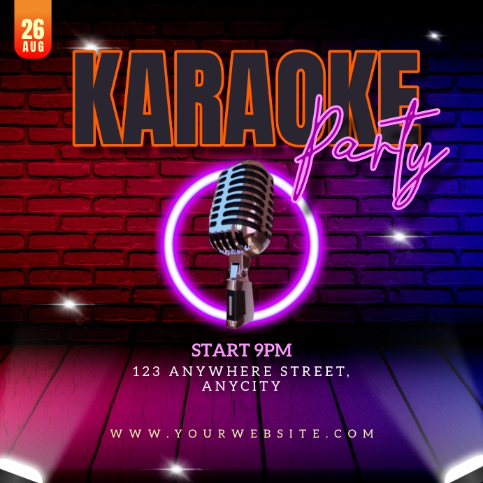Karaoke Party Template | PosterMyWall