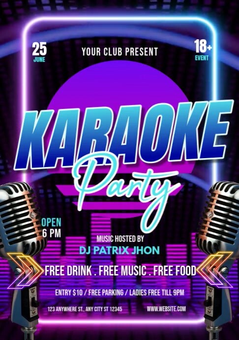 karaoke party Template | PosterMyWall
