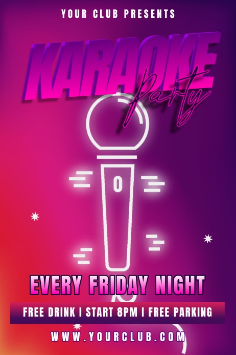 Karaoke Party Template | PosterMyWall