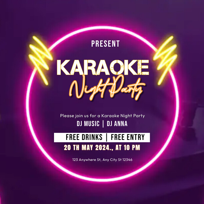 karaoke party Template | PosterMyWall