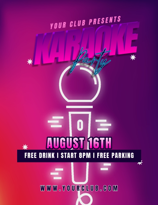 Karaoke Party Template | PosterMyWall