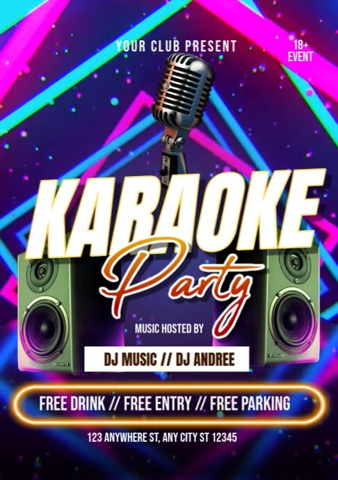 Karaoke party Template | PosterMyWall