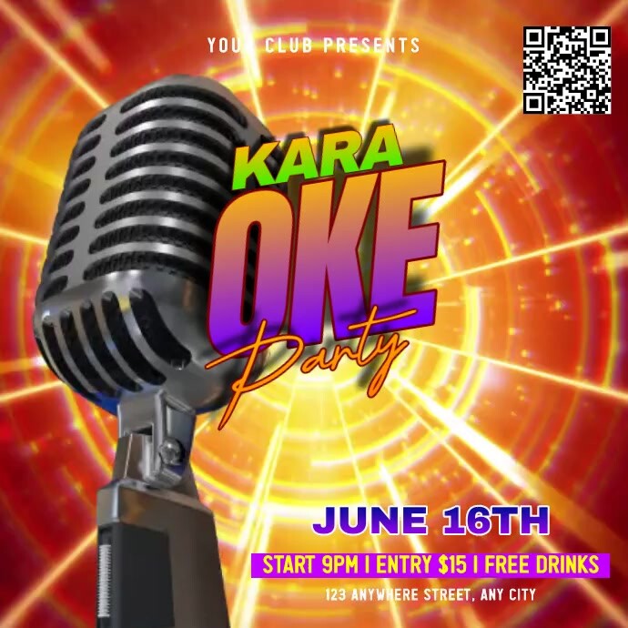 Karaoke Party Template | PosterMyWall