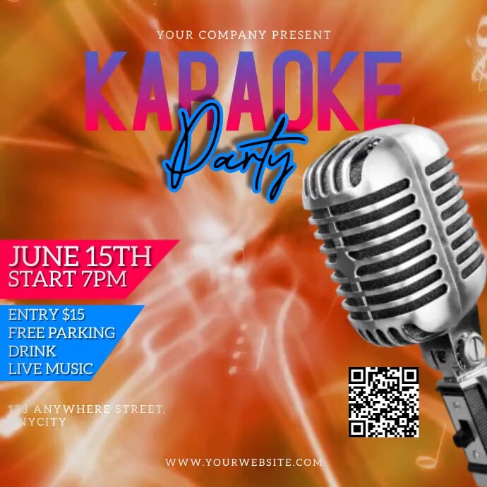 Karaoke Party Template | PosterMyWall