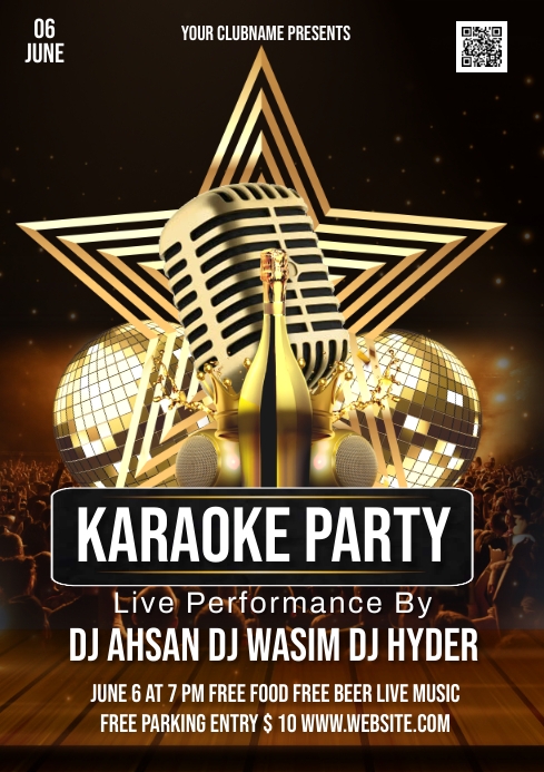 Karaoke Party Template | PosterMyWall