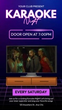 Karaoke Party Ads Template | PosterMyWall