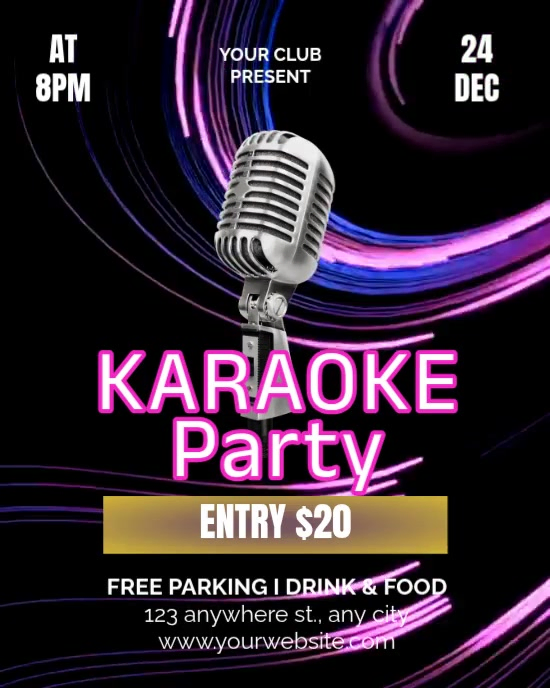 Karaoke Party Instagram Portrait Template | PosterMyWall