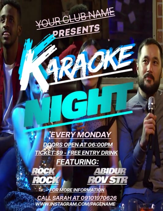 Plantilla de karaoke party night flyers | PosterMyWall