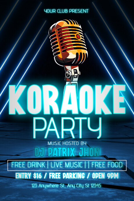 Karaoke party poster Template | PosterMyWall