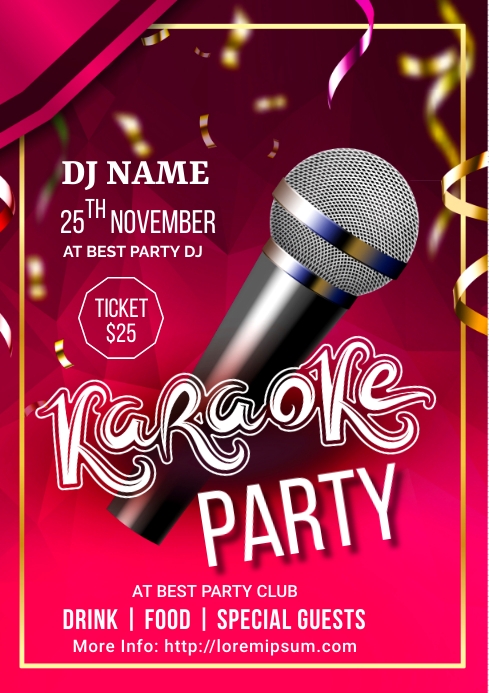 KARAOKE PARTY TEMPLATE | PosterMyWall