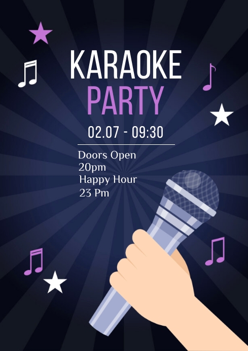 KARAOKE PARTY TEMPLATE | PosterMyWall