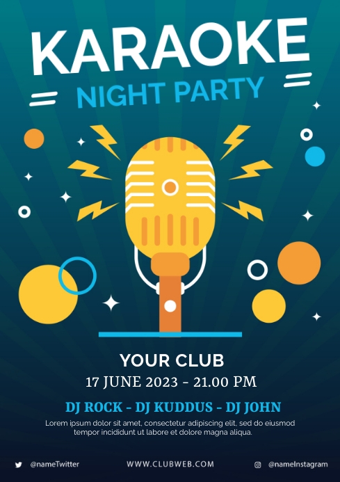 KARAOKE PARTY TEMPLATE | PosterMyWall