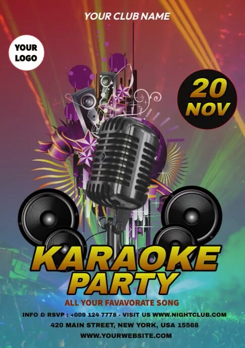 KARAOKE PARTY TEMPLATE | PosterMyWall