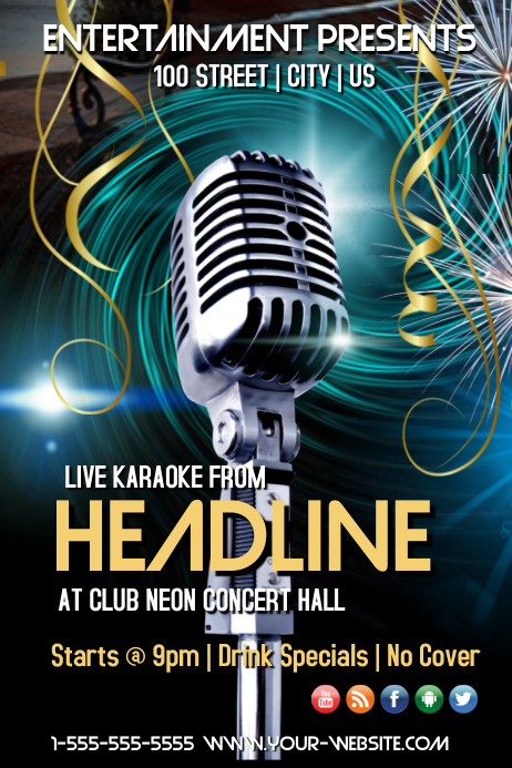 Karaoke Poster Template | PosterMyWall