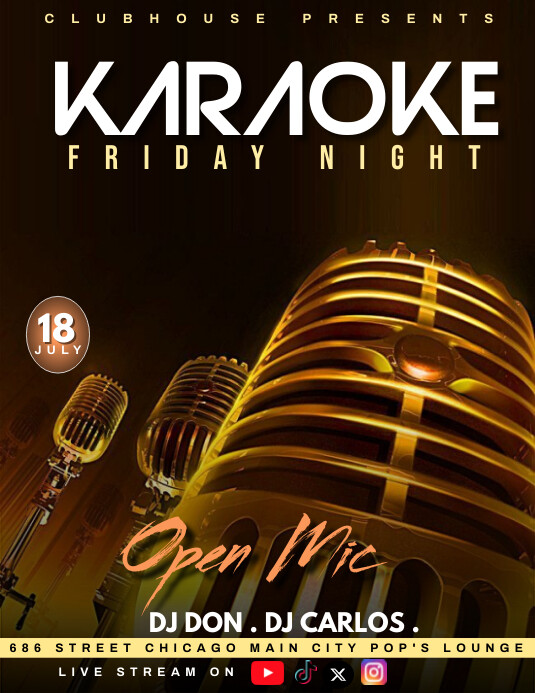Karaoke posters Template | PosterMyWall