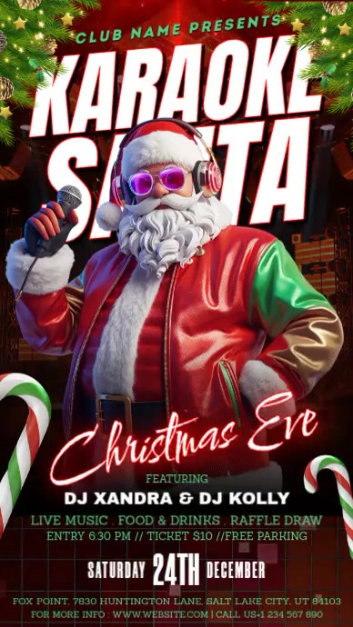 Karaoke Santa Free Template Digital Display (9:16) | PosterMyWall