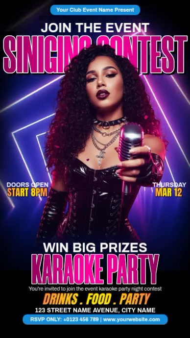 Karaoke Singing Contest Template | PosterMyWall