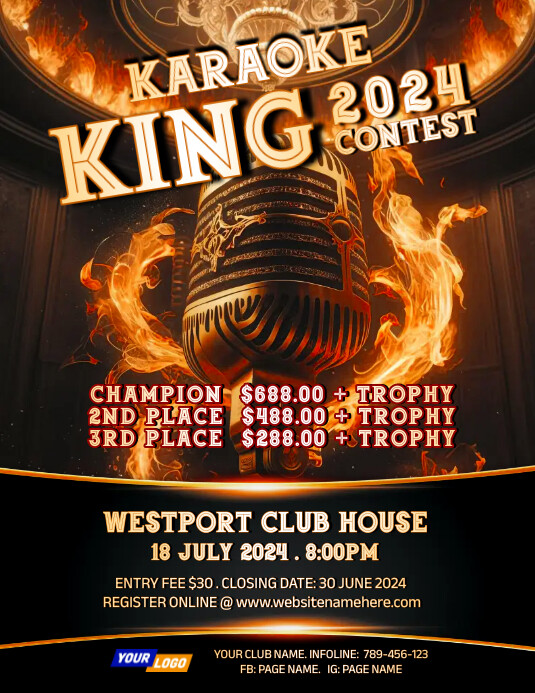 Karaoke Singing Contest Ad Flyer Template | PosterMyWall