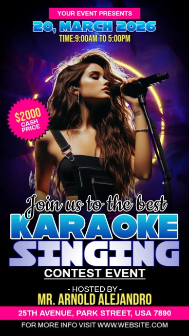 Karaoke Singing Contest Template | PosterMyWall